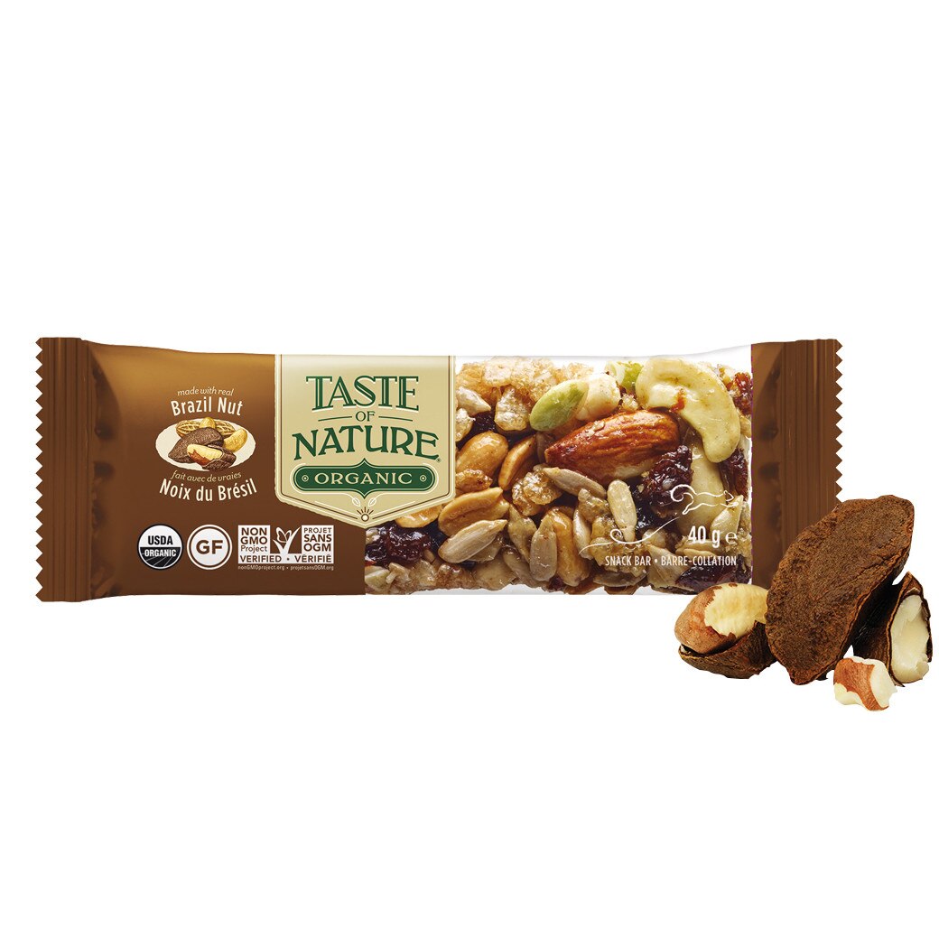 Baton bio cu nuci de Brazilia Taste of Nature 40g (vegan, fara gluten ...