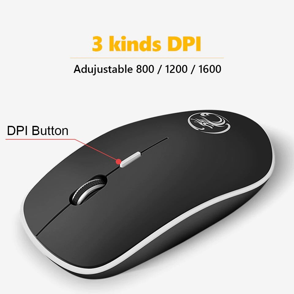 Mouse Silentios Techstar® iMice, Wireless, 1600 DPI, Ergonomic, Fara ...