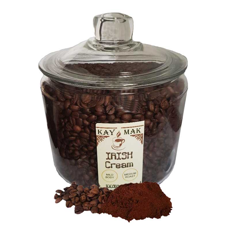 Cafea cu aroma de Irish Cream, Borcan sticla 1kg ,Boabe,KAYMAK - eMAG.ro