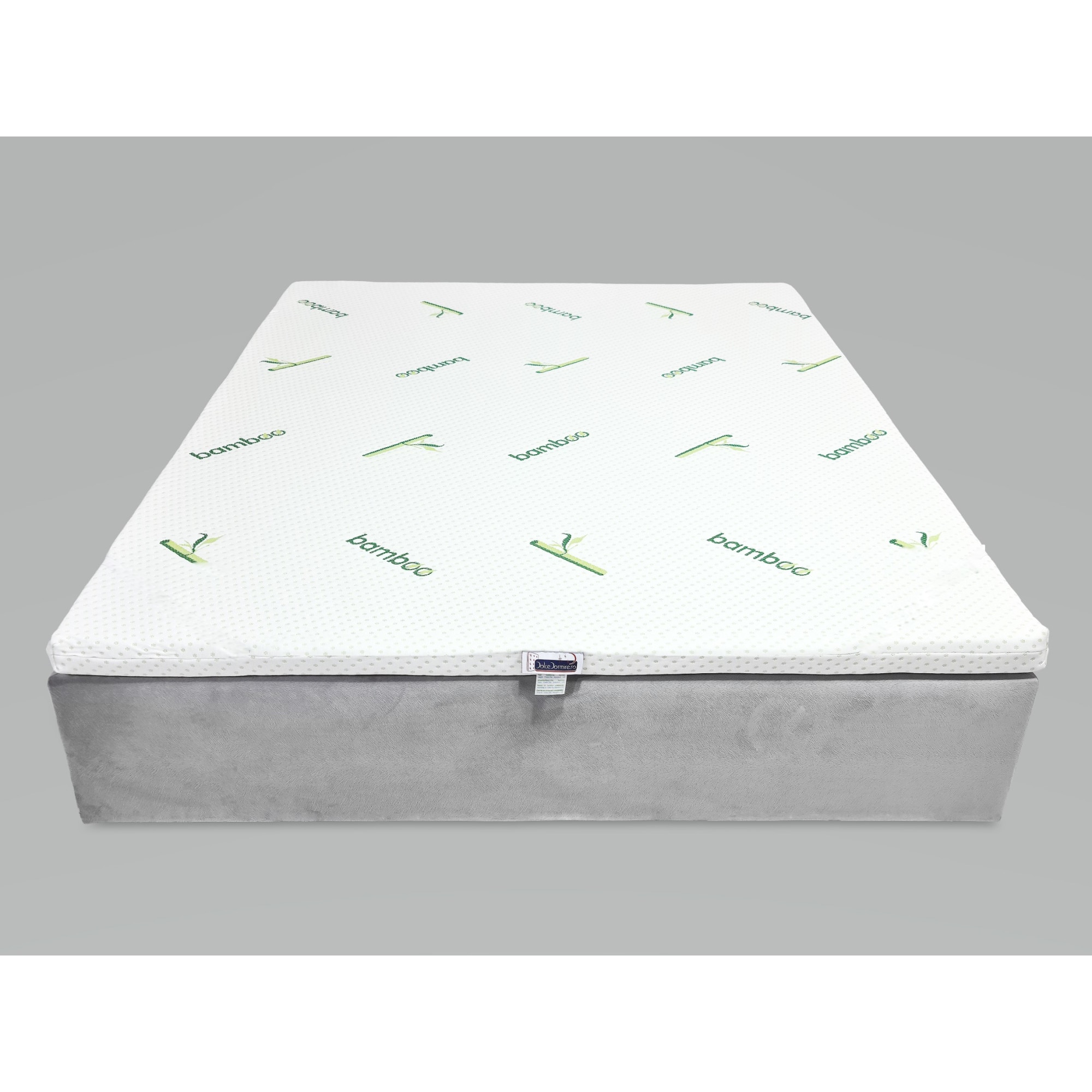 Topper 5 cm, 140x200, Husa Bio Bamboo Detasabila, Amo Dormire - eMAG.ro