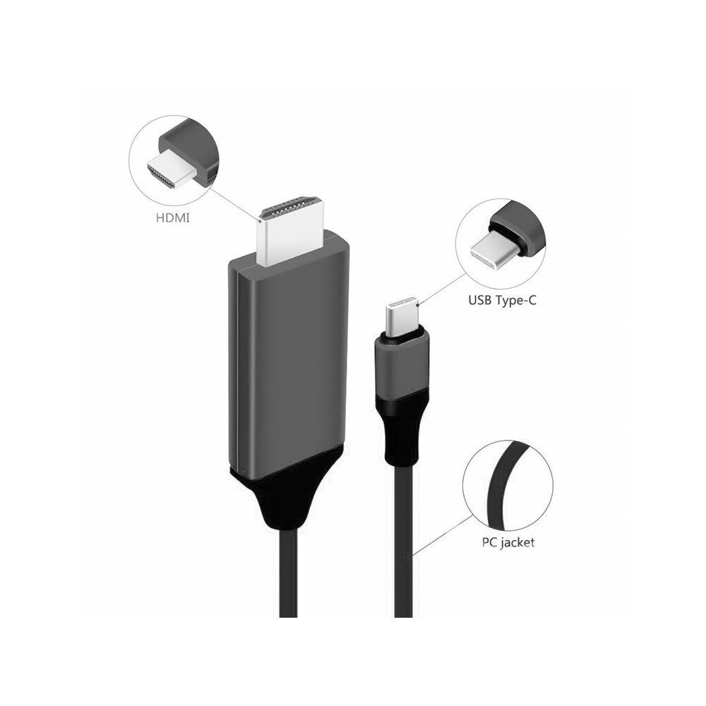 Кабел HDMI към USB и USB и Type-C Case, Черен - eMAG.bg