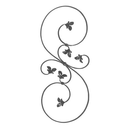 Stift Lux Design korlát és kapu függőleges dísz, kovácsoltvas, 87x35cm ...