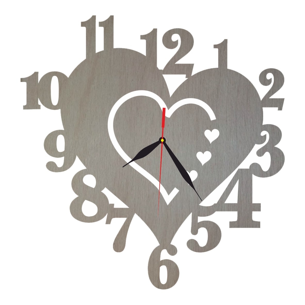 Ceas Model Inimi, Lemn, 40cm, CVD007 - eMAG.ro