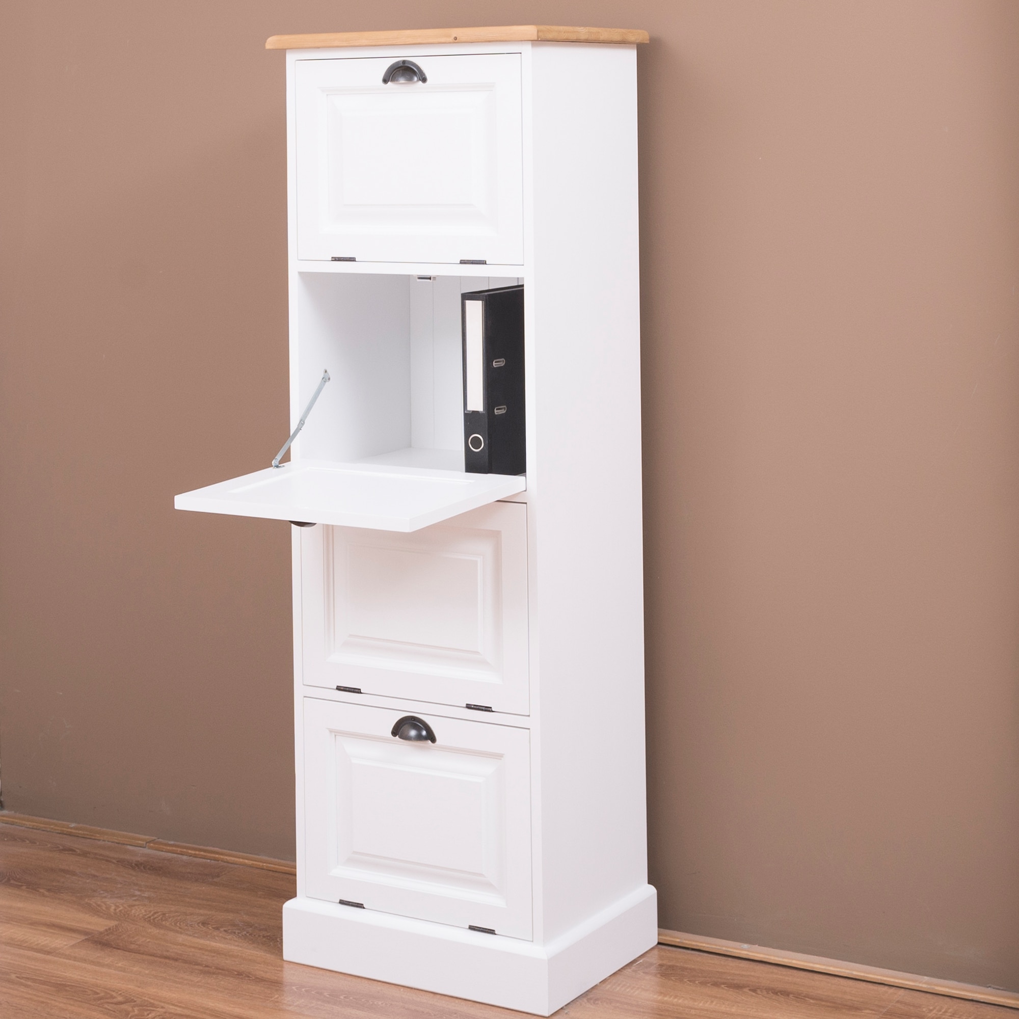 Comoda Szel-mob ingusta cu 4 usi rabatabile, culoare top natural ...