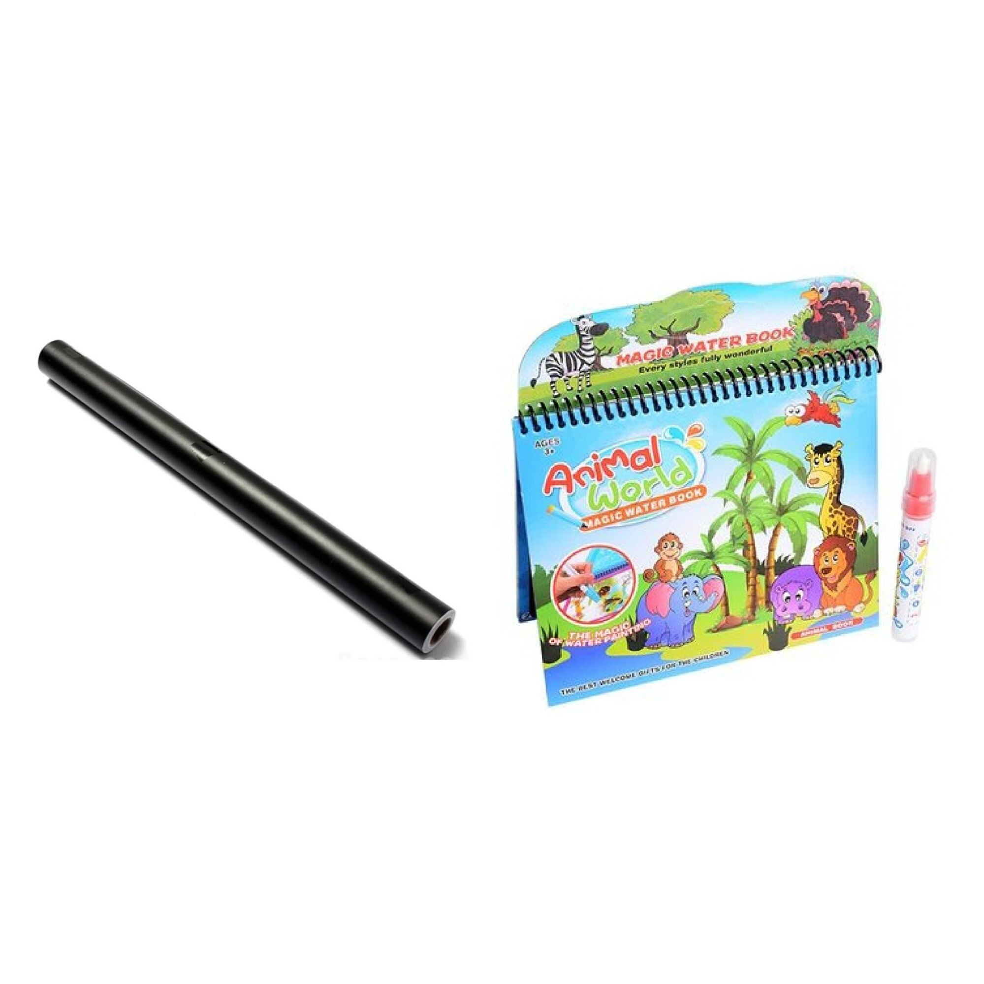 Set tabla sticker si carte de colorat cu apa lumea animala - eMAG.ro