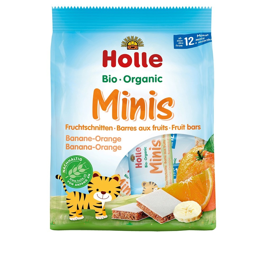 Batoane cu fructe banana si portocale, +12 luni bio, 100g, Holle - eMAG.ro