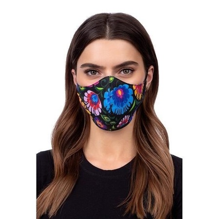 Masca Antipraf cu Membrana - iberry Face Mask Folklore 1 Black - eMAG.ro