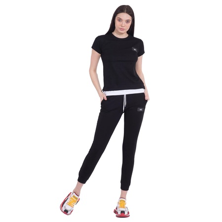 Trening Sunny, negru, maneca scurta, bumbac, S - eMAG.ro