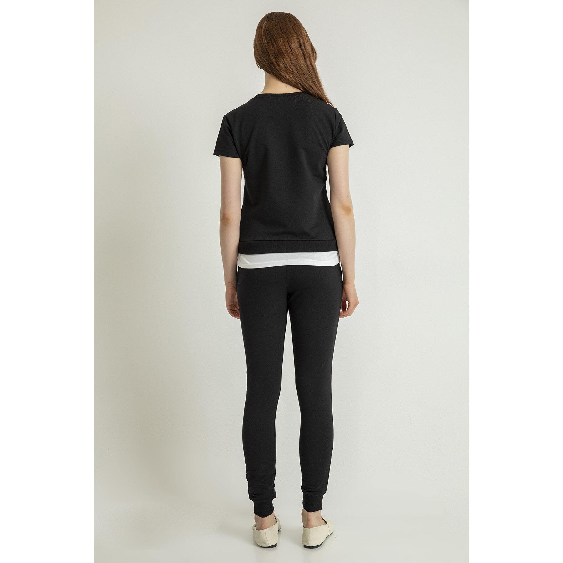 Trening Sunny, negru, maneca scurta, bumbac, S - eMAG.ro