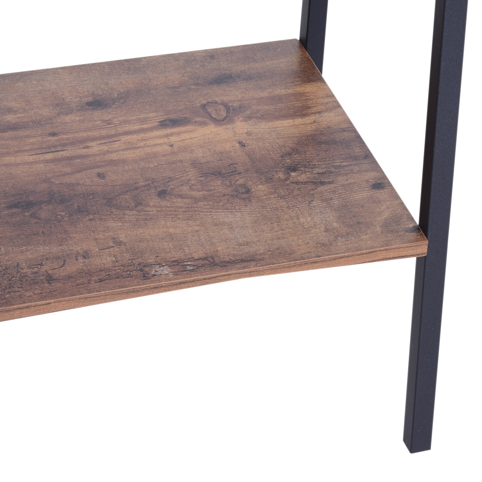 Raft cu 4 etajere, Vintage, Metal+MDF, Negru+maro - eMAG.ro