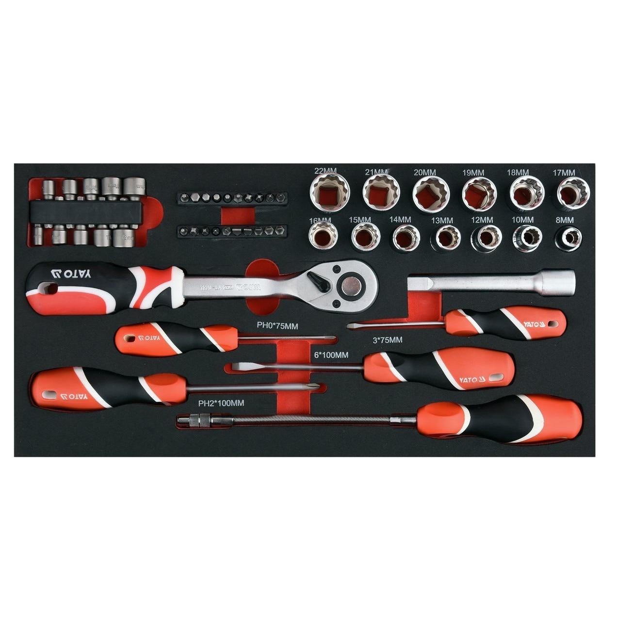 Carucior mobil echipatde scule din 3 piese 78 elemente Yato YT-09104 ...