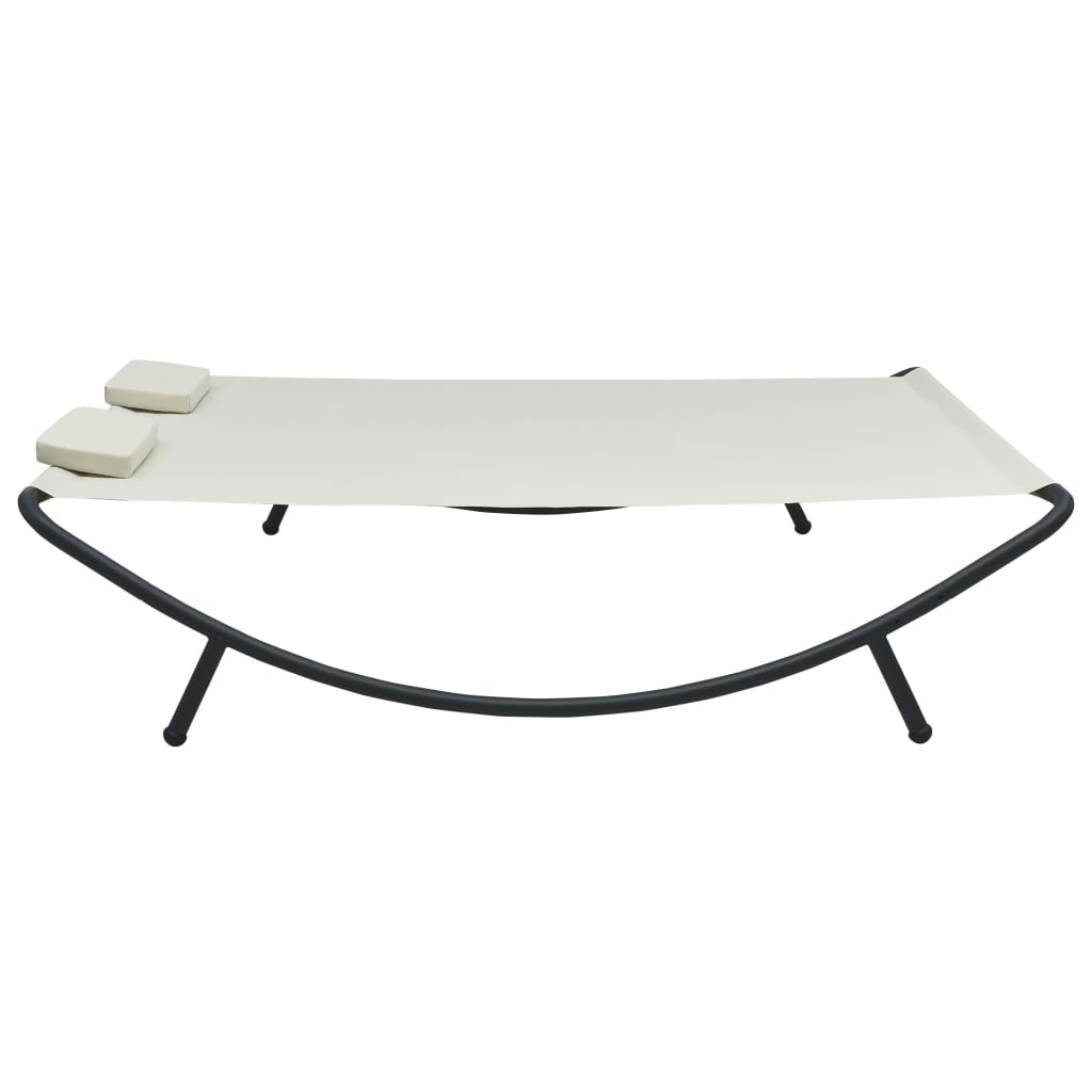 Pat sezlong de exterior, crem, material textil - eMAG.ro