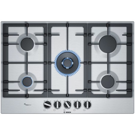 Bosch PCQ7A5B90 Gázfőzőlap nemesacél felületen, Serie 6, 75cm ...