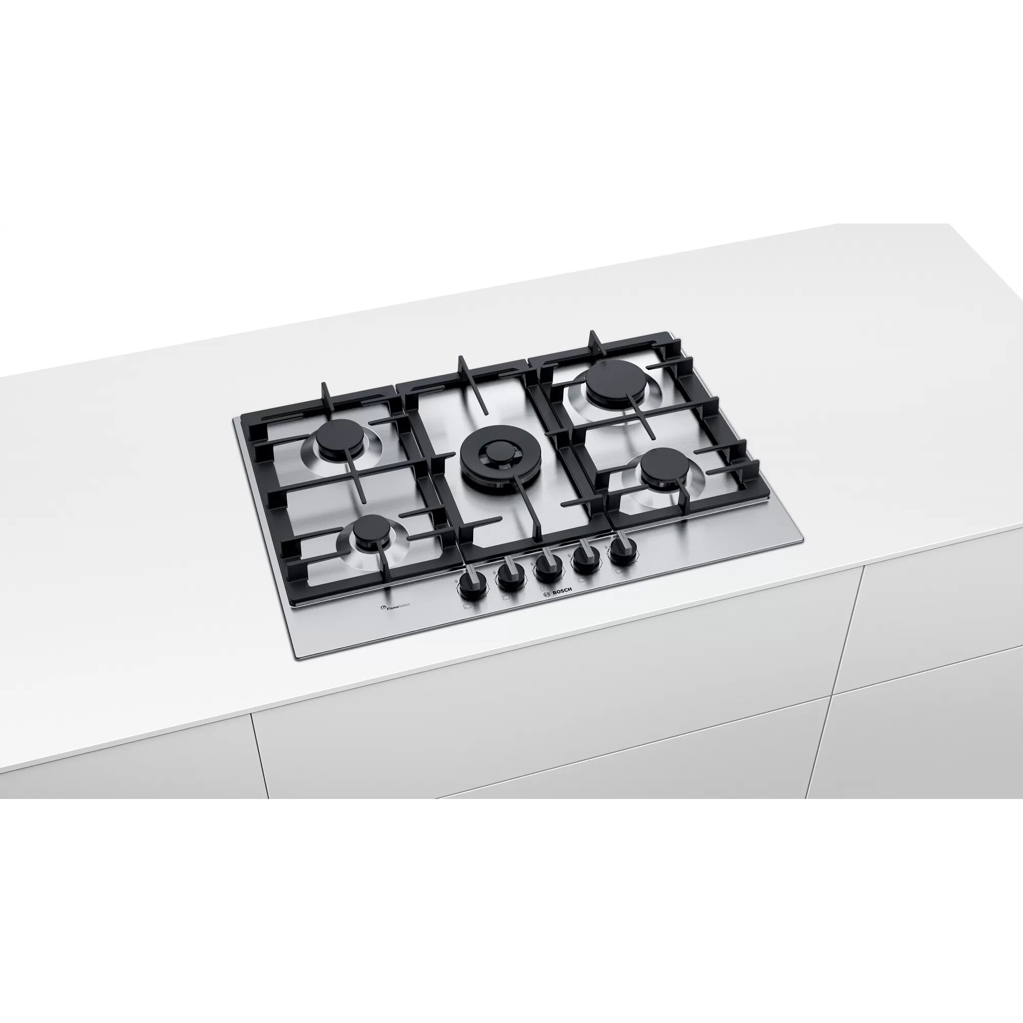 Bosch PCQ7A5B90 Gázfőzőlap nemesacél felületen, Serie 6, 75cm ...