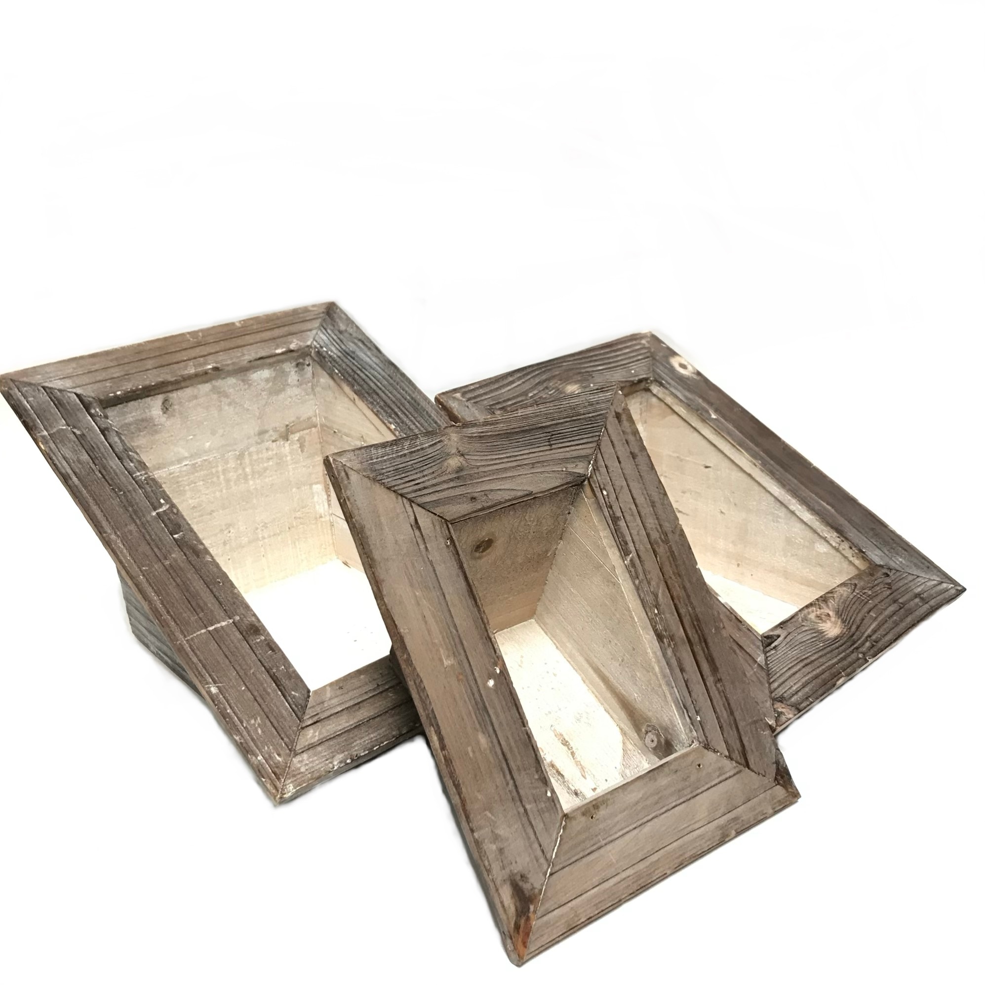 Set 3 rame din lemn pentru flori,gri,636 g - eMAG.ro