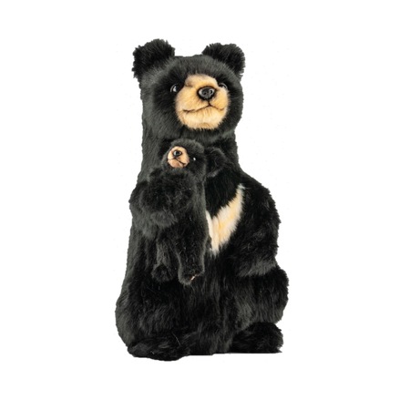 Ursoaica cu pui din plus Hansa Creation, negru, 31 cm - eMAG.ro