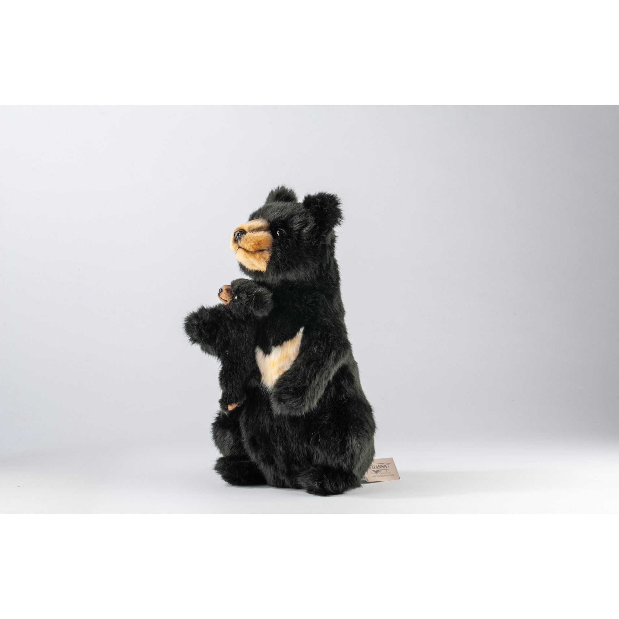 Ursoaica cu pui din plus Hansa Creation, negru, 31 cm - eMAG.ro