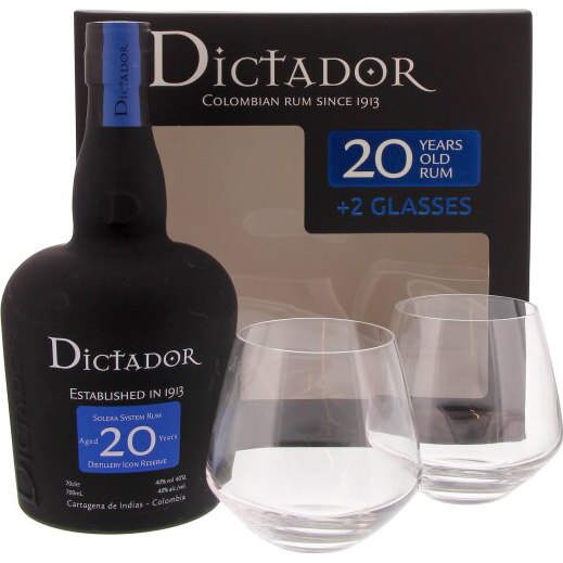 ROM DICTADOR 20YO + 2 PAHARE, 40%, 0.7L - eMAG.ro