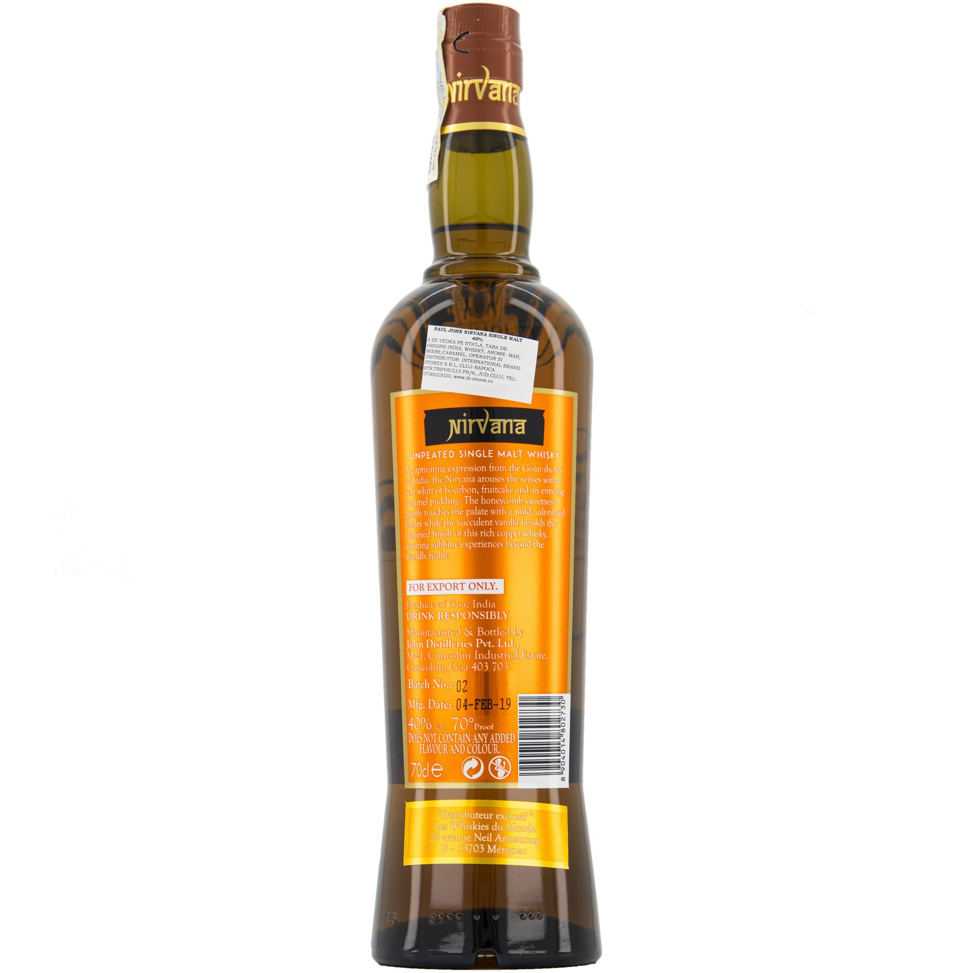 WHISKY PAUL JOHN NIRVANA SINGLE MALT, 40%, 0.7L - eMAG.ro