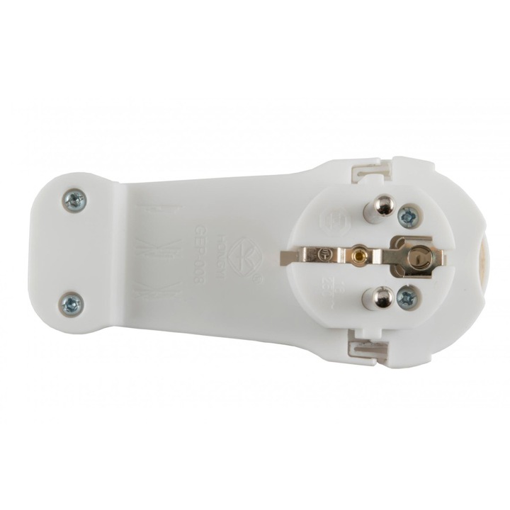 Stecher cu impamantare, extra plat Alb - eMAG.ro