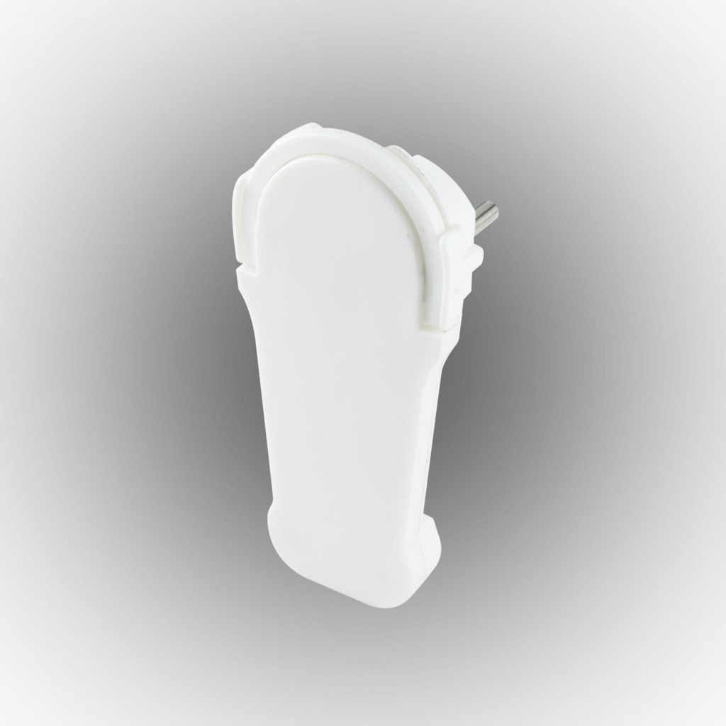 Stecher cu impamantare, extra plat Alb - eMAG.ro