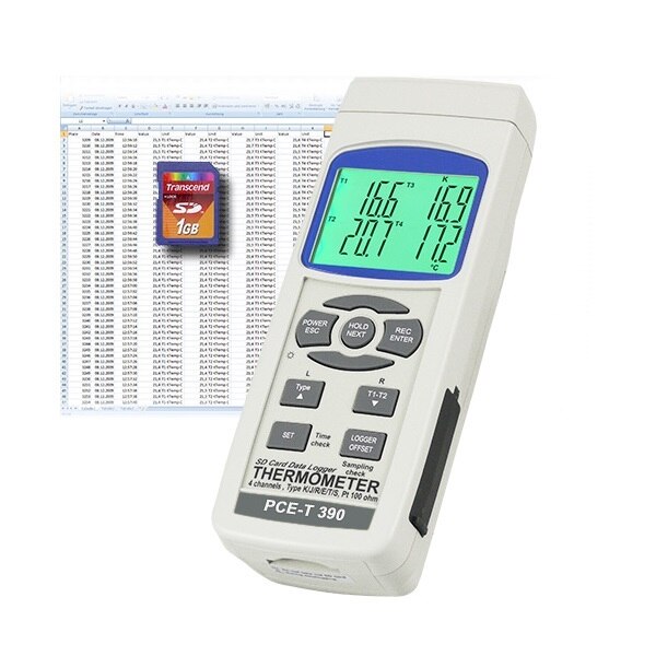 Hőhigrométer, PCE műszerek, hőmérséklet, PCE-T390, 6 x 1,5 V, 177 x 68 x 45 mm - eMAG.hu