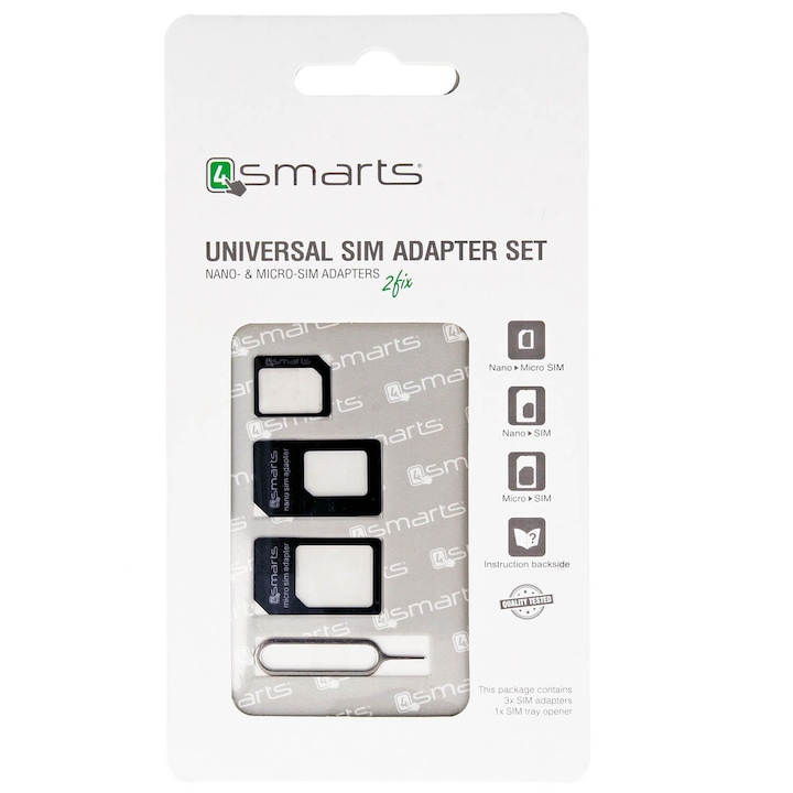 Комплект адаптери 4smarts Universal SIM-Adapter Set за мобилни ...