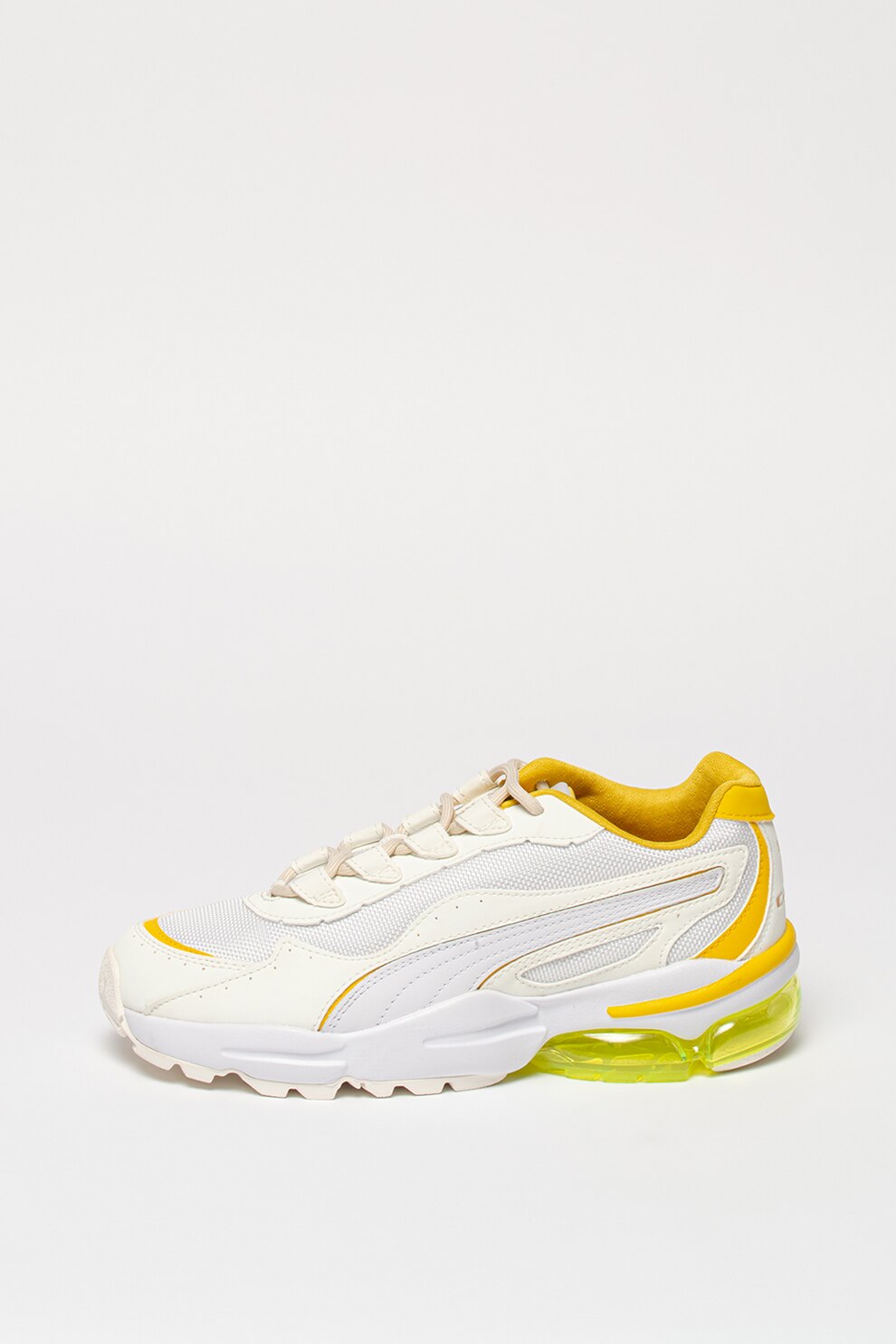 Puma, Мрежести спортни обувки Cell Stelar с кожа, Бял, 5 - eMAG.bg