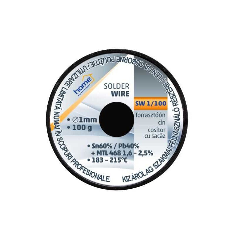 Fludor cositor cu sacaz 1.0mm 100g SN/PB 60/40 2.5flux HOME - eMAG.ro