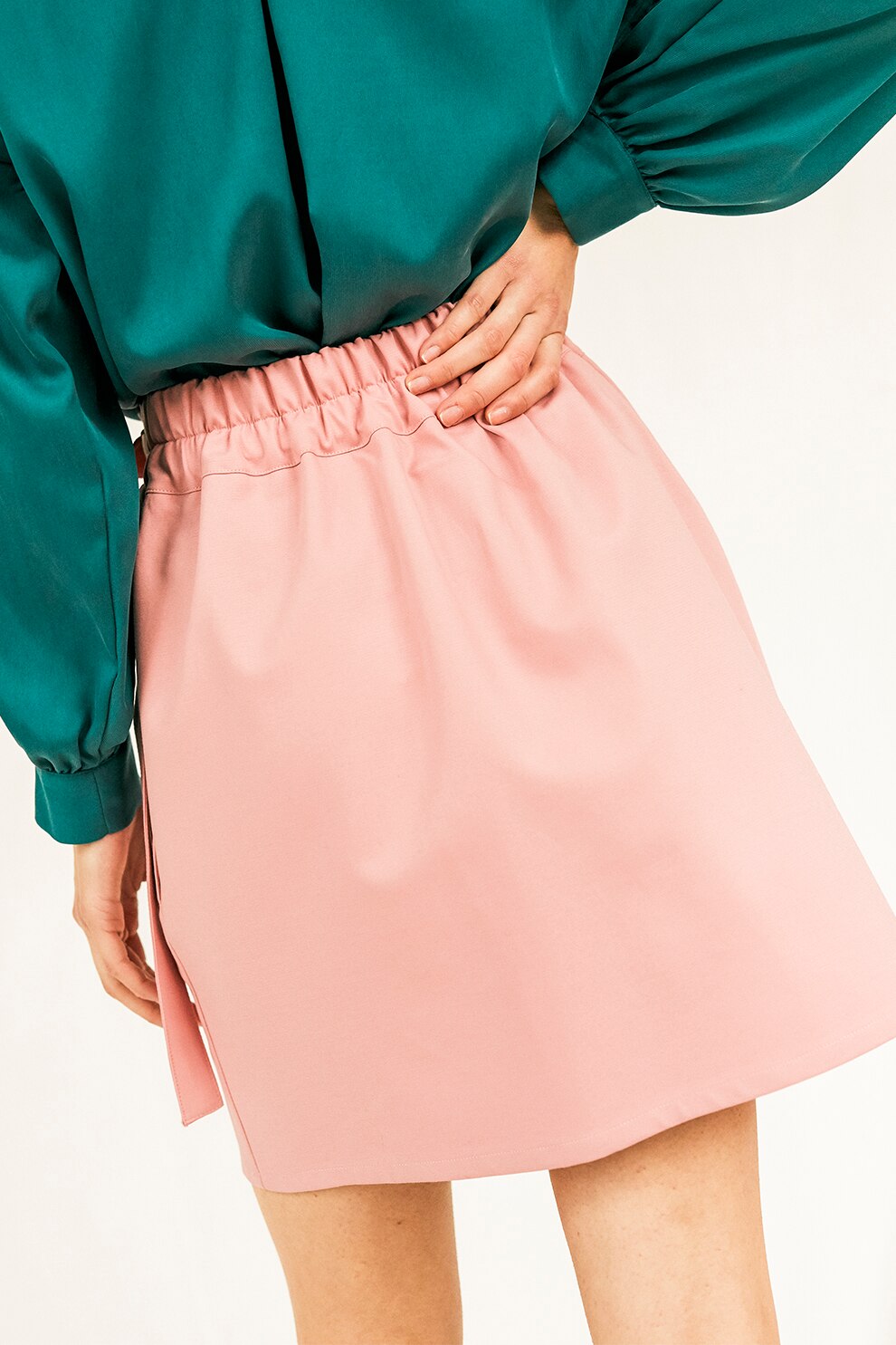 UNDRESS, Fusta mini cu cordon, Roz, S - eMAG.ro