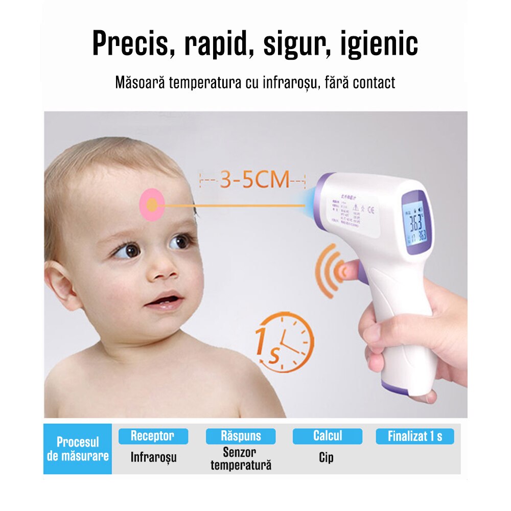Termometru digital non contact, tehnologie infrarosu - eMAG.ro