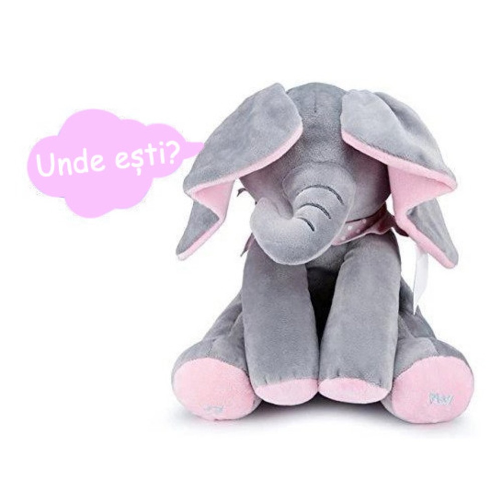 Elefant Cucu Bau in Limba Romana, Jucarie interactiva Peek a Boo ...