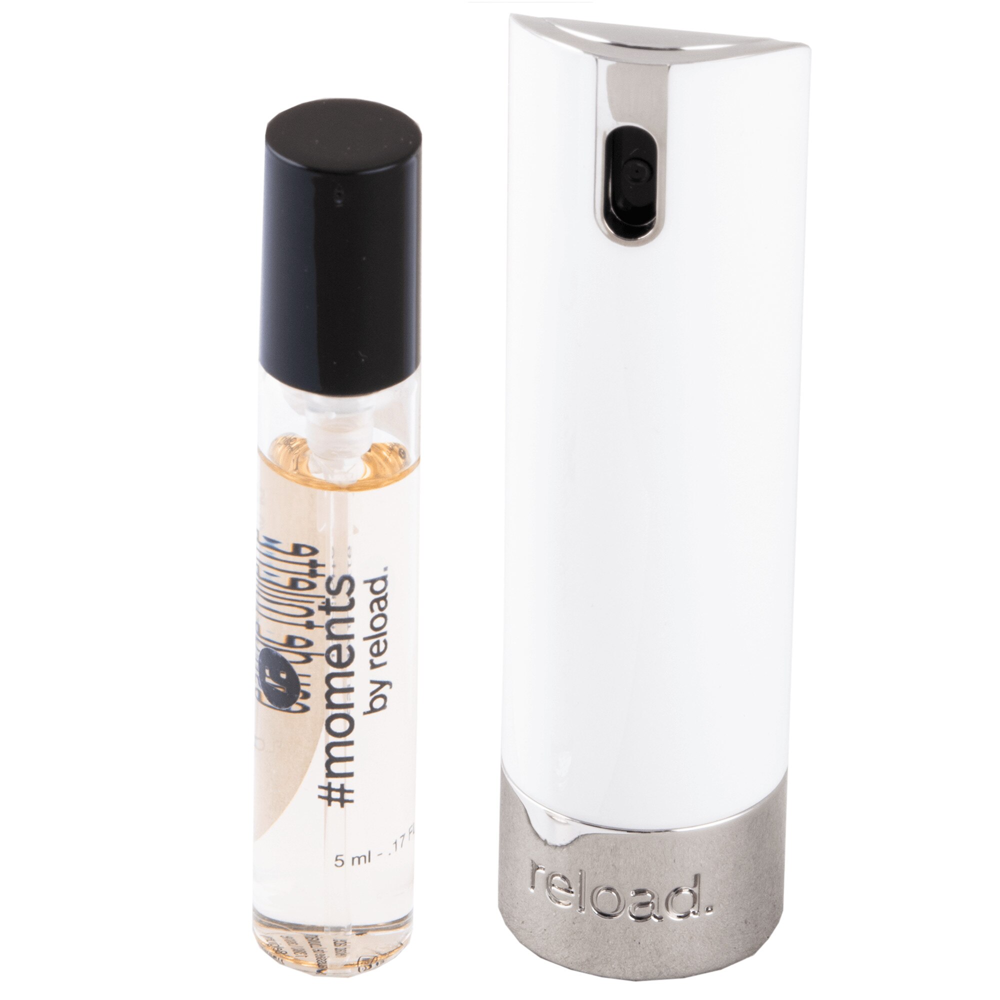 Set 4 mini parfumuri cu dispozitiv mini-spray Moments by Reload, 4x5 ml ...