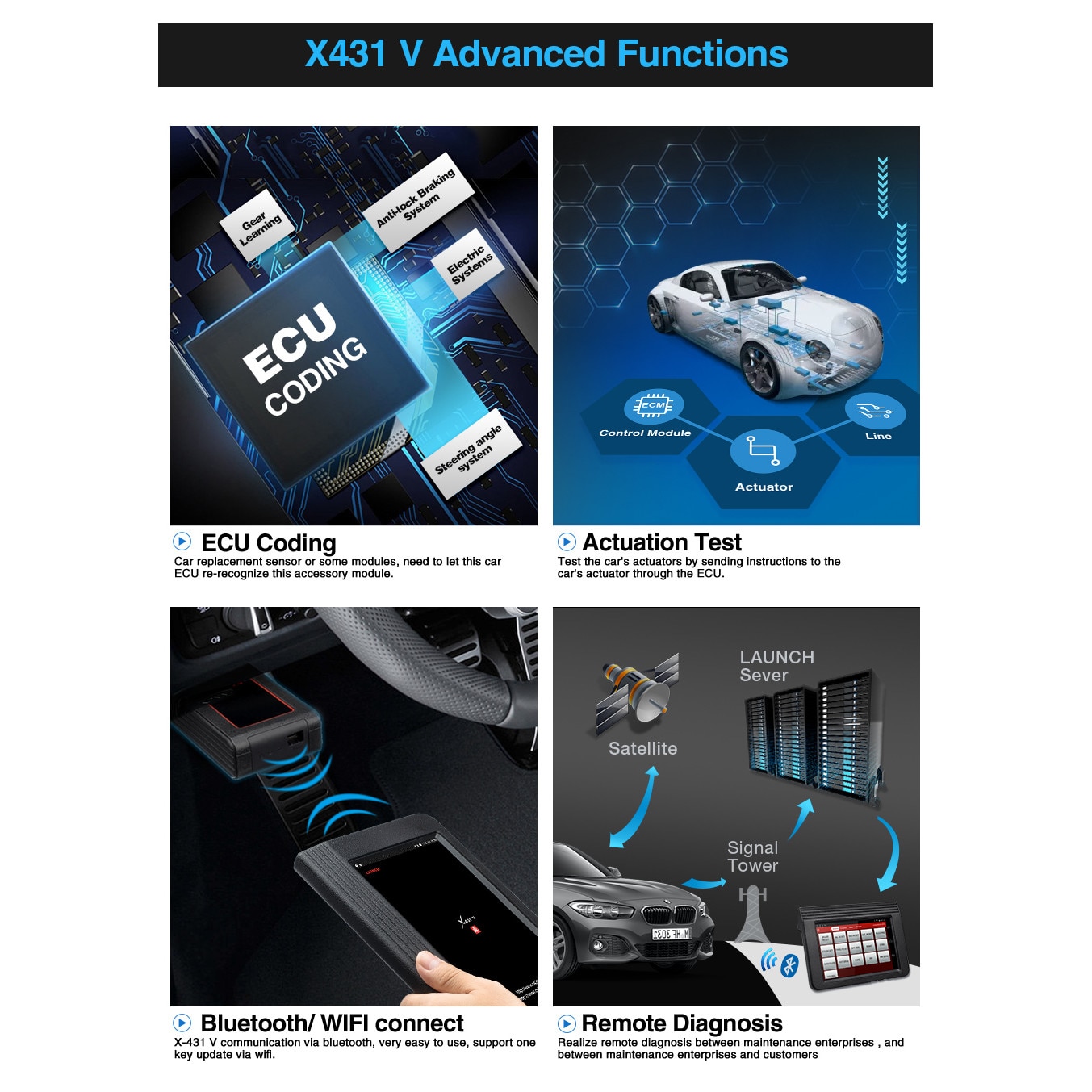 Tester auto profesional LAUNCH X431 V PRO 5.0 Elite Version Android 8 ...