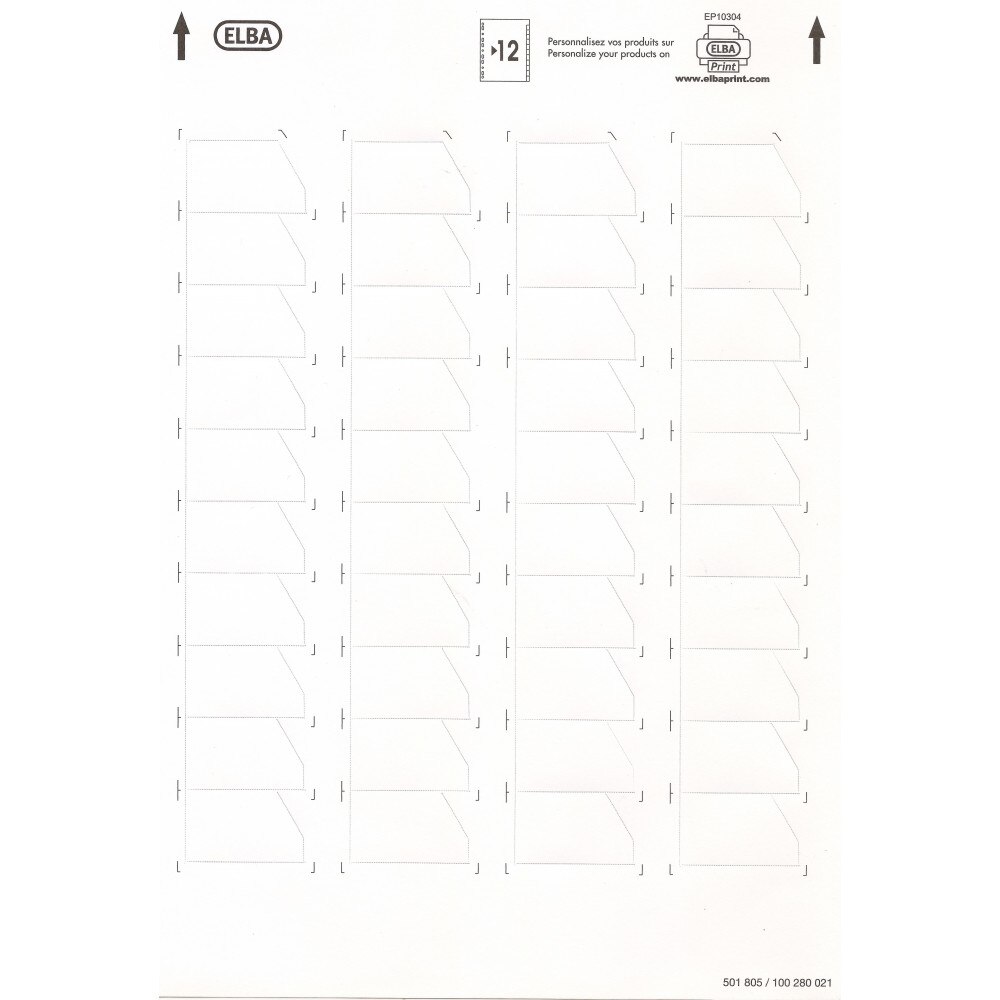 Separatoare plastic 12 culori/set, index personalizabil, ELBA MAXI ...