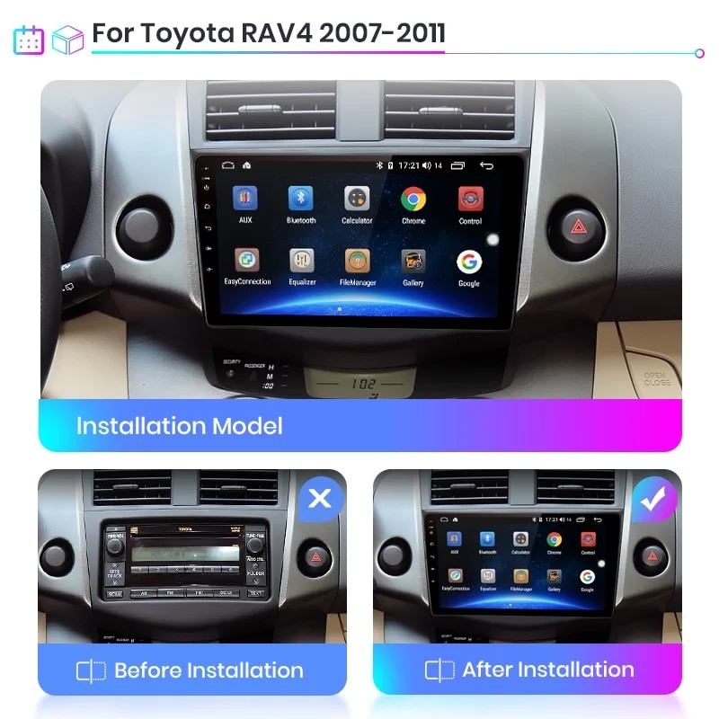 Navigatie Gps Toyota Rav 4 ( 2007 - 2013 ), Android, 2 GB RAM + 16 GB ...