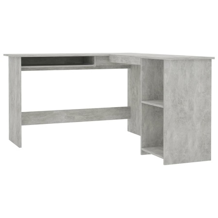 Birou de colt in forma de L, gri beton, 120 x 140 x 75 cm, PAL - eMAG.ro
