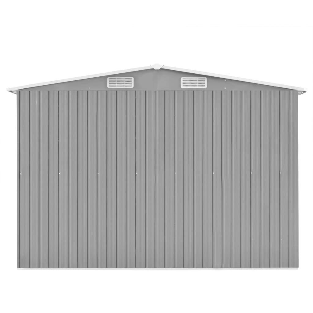 Magazie de gradina 257 x 580 x 181 cm, metal, gri, Securitate buna ...