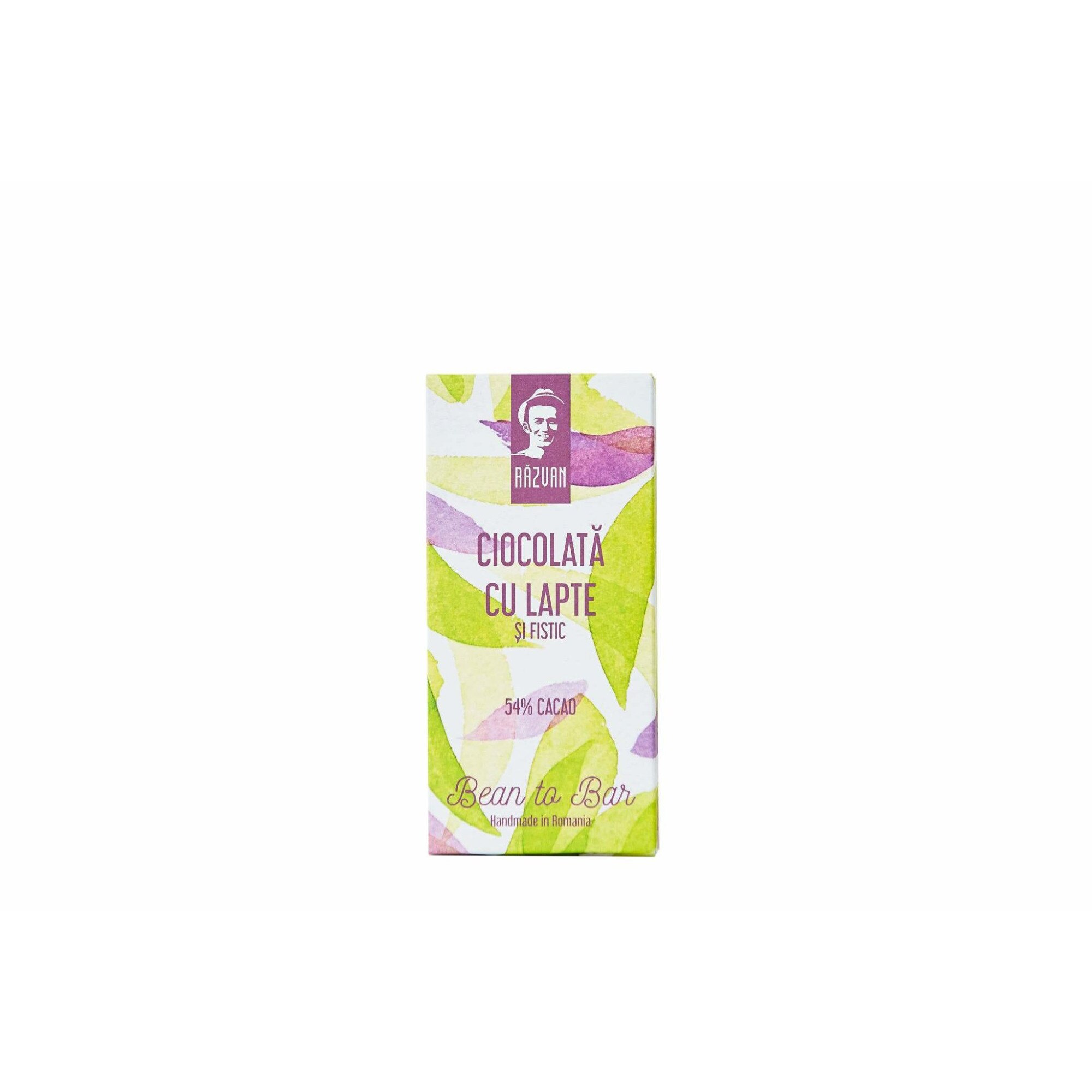 Ciocolata cu lapte 54% cacao cu fistic Razvan mini 40g - eMAG.ro