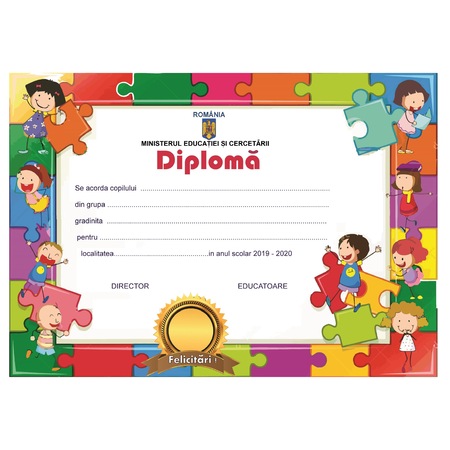 Diploma gradinita model 3, Format A4 - eMAG.ro