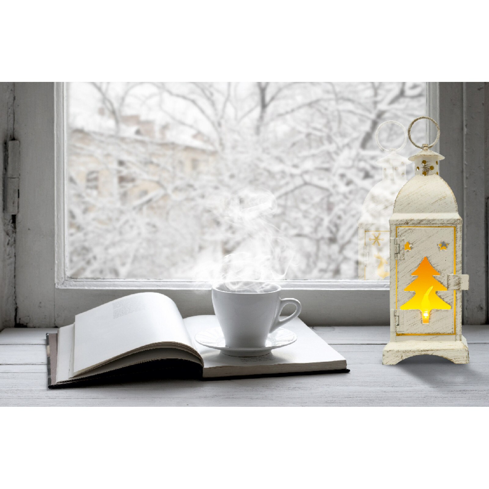 Felinar din metal cu lumanare led, 3V Alb - eMAG.ro