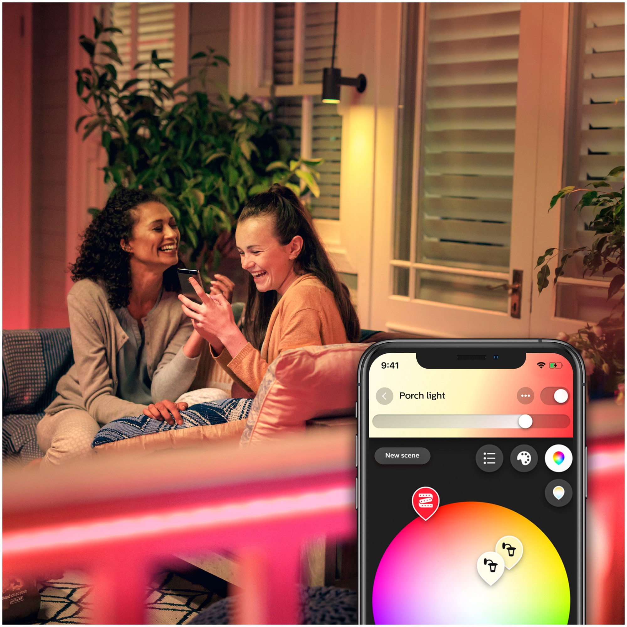 Banda LED RGBW pentru exterior Philips Hue, 37.5W, ZigBee Light Link ...