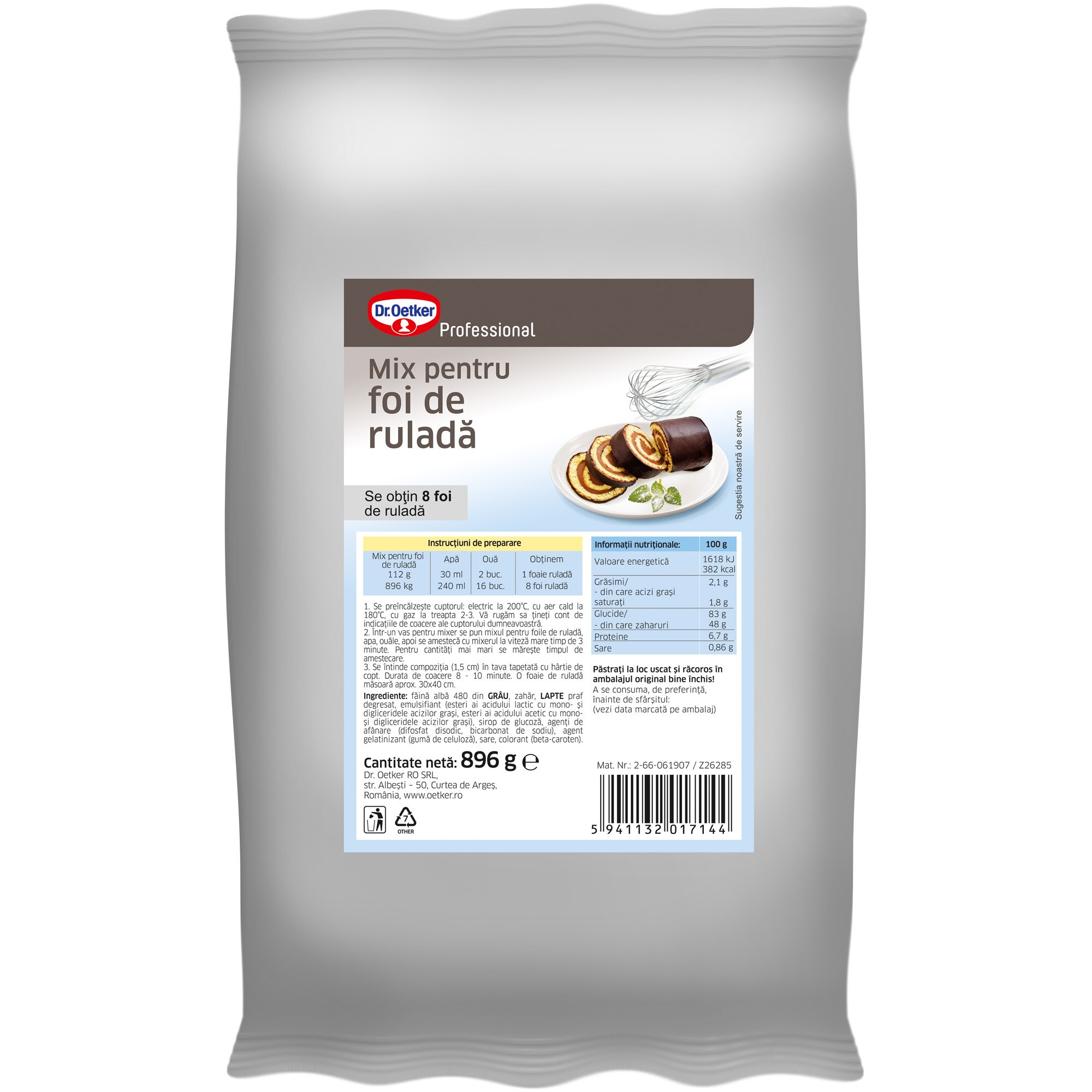 Mix pentru foi de rulada Dr. Oetker, 896g - eMAG.ro