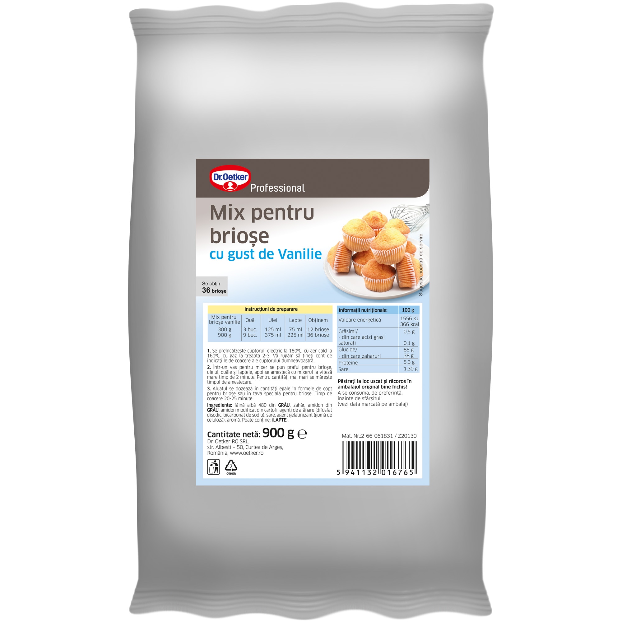 Mix pentru briose cu vanilie Dr. Oetker, 900g - eMAG.ro