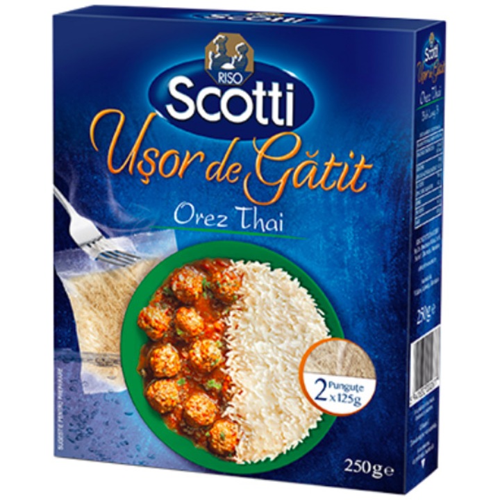 Orez usor de gatit thai lung 2x125g Riso Scotti, 250g - eMAG.ro