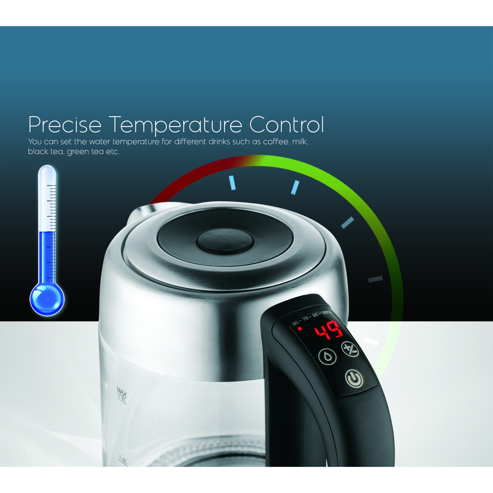 Fierbator Digital ZILAN ZLN-3949, 2200W, 1.7L, Control Temperatura ...