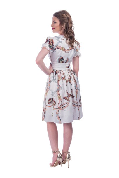 Rochie alba cu imprimeu - eMAG.ro