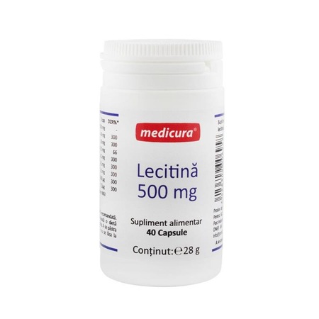 Lecitina 500mg 40cps Medicura - eMAG.ro