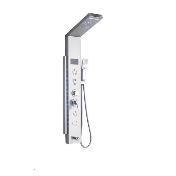Panel de Dus Multifunctional cu LED,AquaSpa,Gri, efect de ploaie,sistem ...