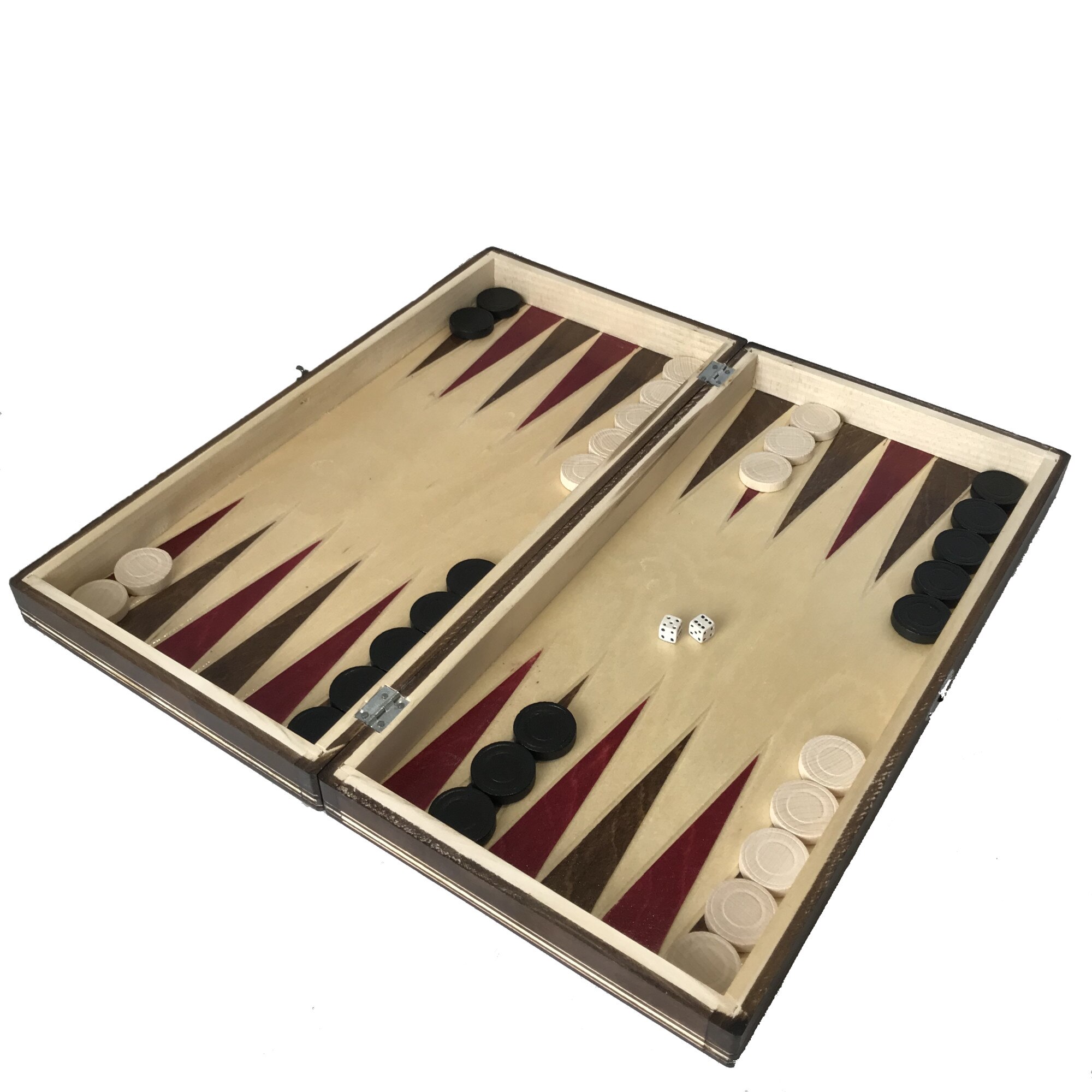 Joc sah si table, lucrat manual din lemn, crem/maro, 38x38 cm - eMAG.ro